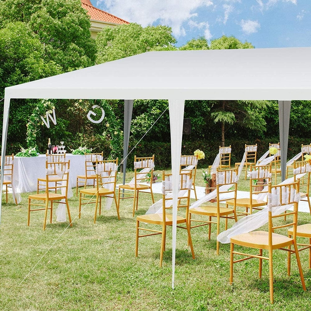 10 x 20 Feet Wedding Party Tent, Outdoor Canopy Tent with 16 Stakes and ...