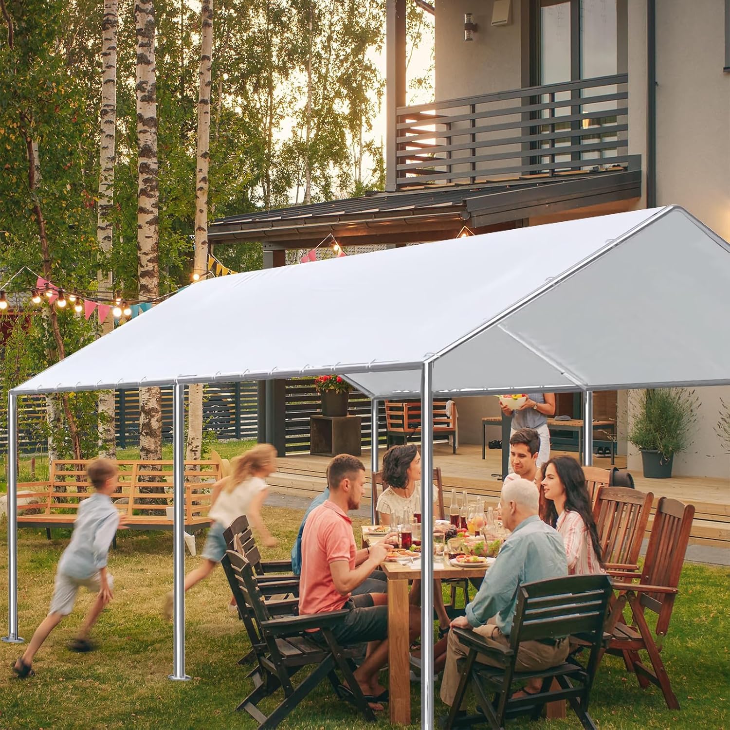 10 x 20 Ft Carport Canopy Cover with 40 Bungee Cords, Heavy Duty ...
