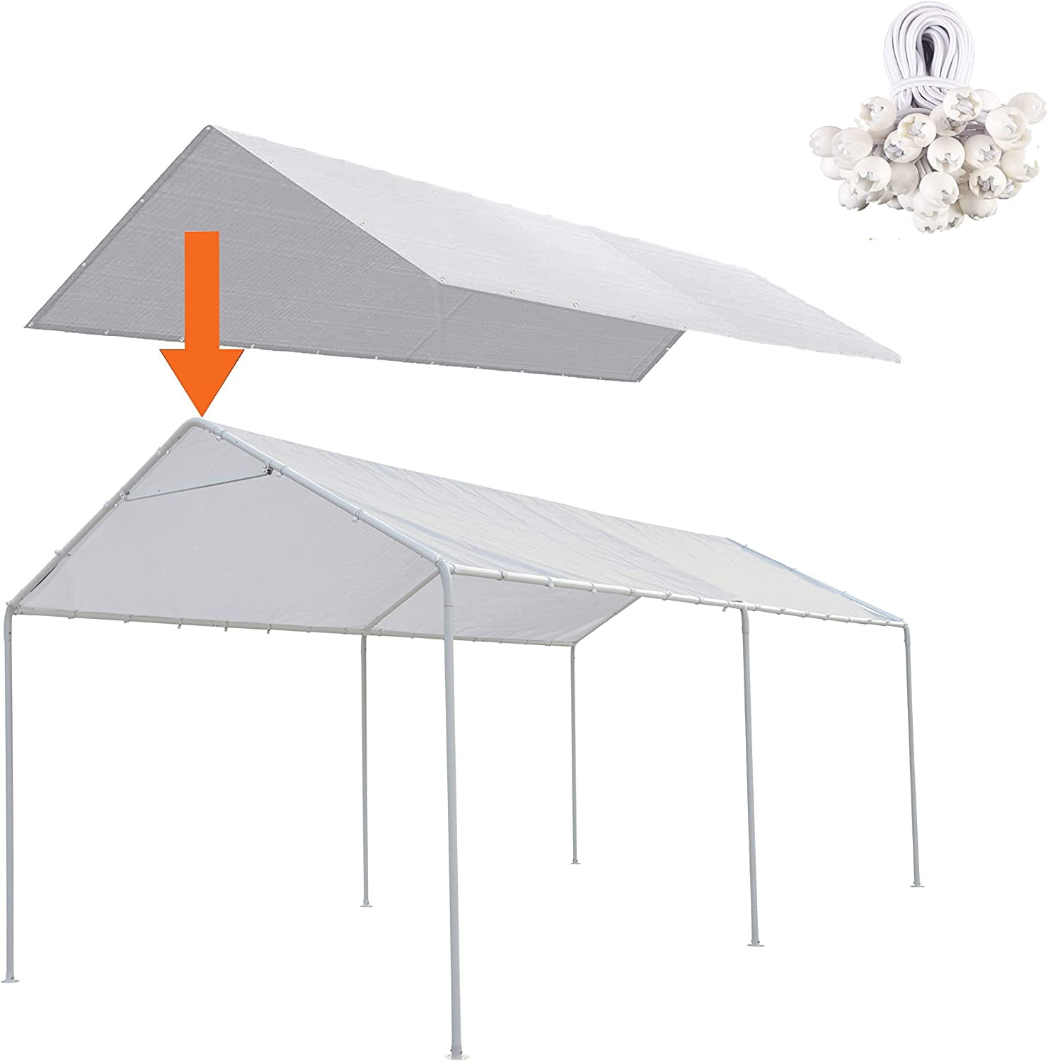 10 x 20 Ft Carport Replacement Canopy Cover Garage Top Tent Shelter ...