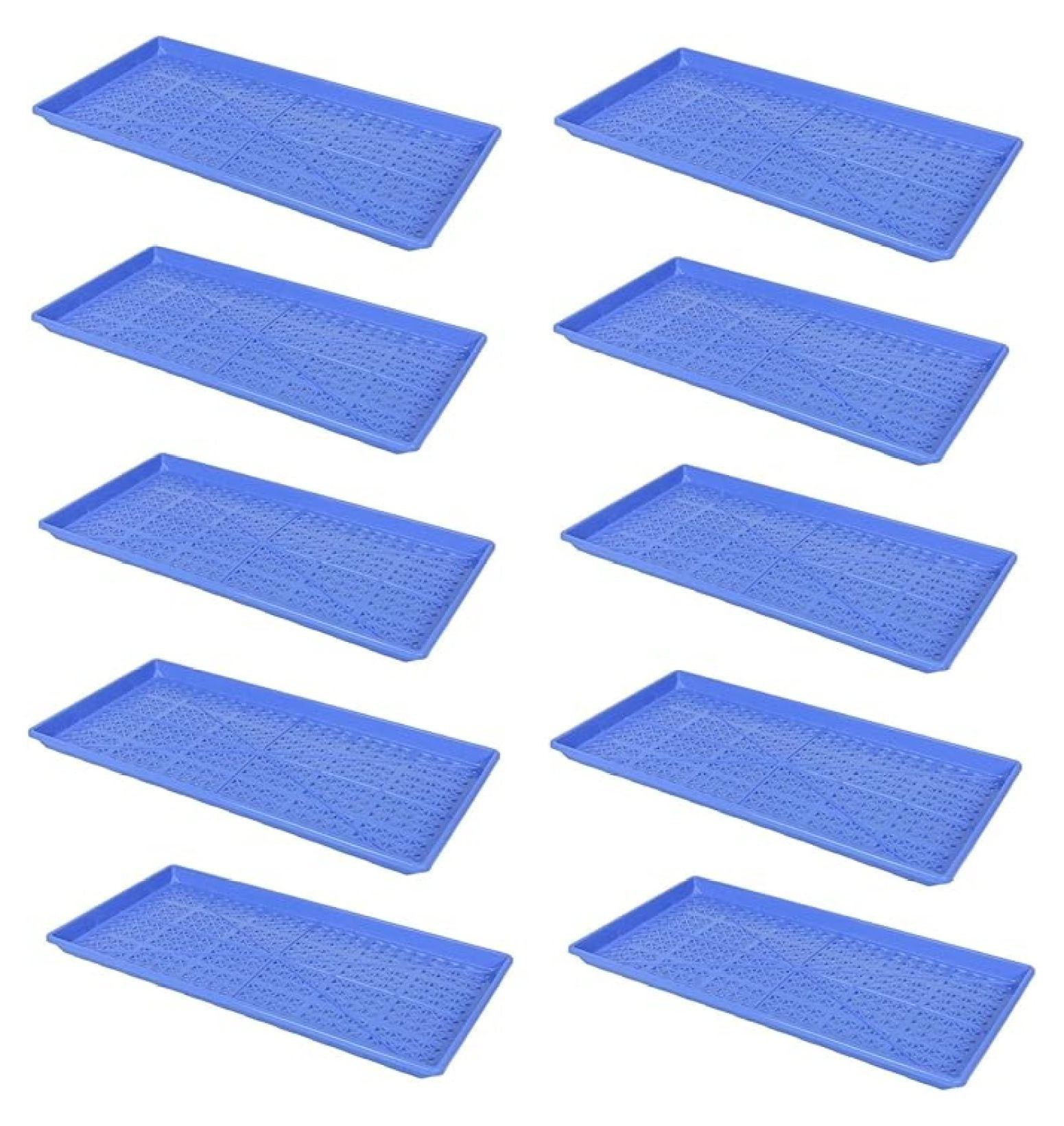 10" x 20" Heavy Duty Mesh Plastic Seed Starting Tray, Blue, 1" (Pack of ...