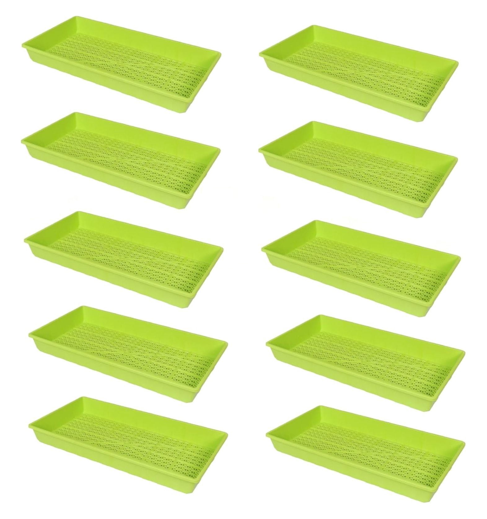 10” x 20” Heavy Duty Mesh Plastic Seed Starting Tray, Lime Green, 2.3 ...