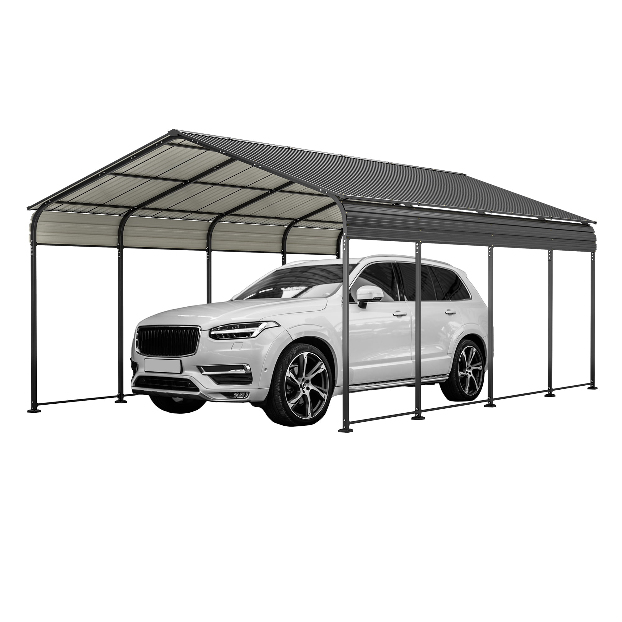 12' x 20' Metal Carport with Sturdy Galvanized Roof, Steel Carport for ...
