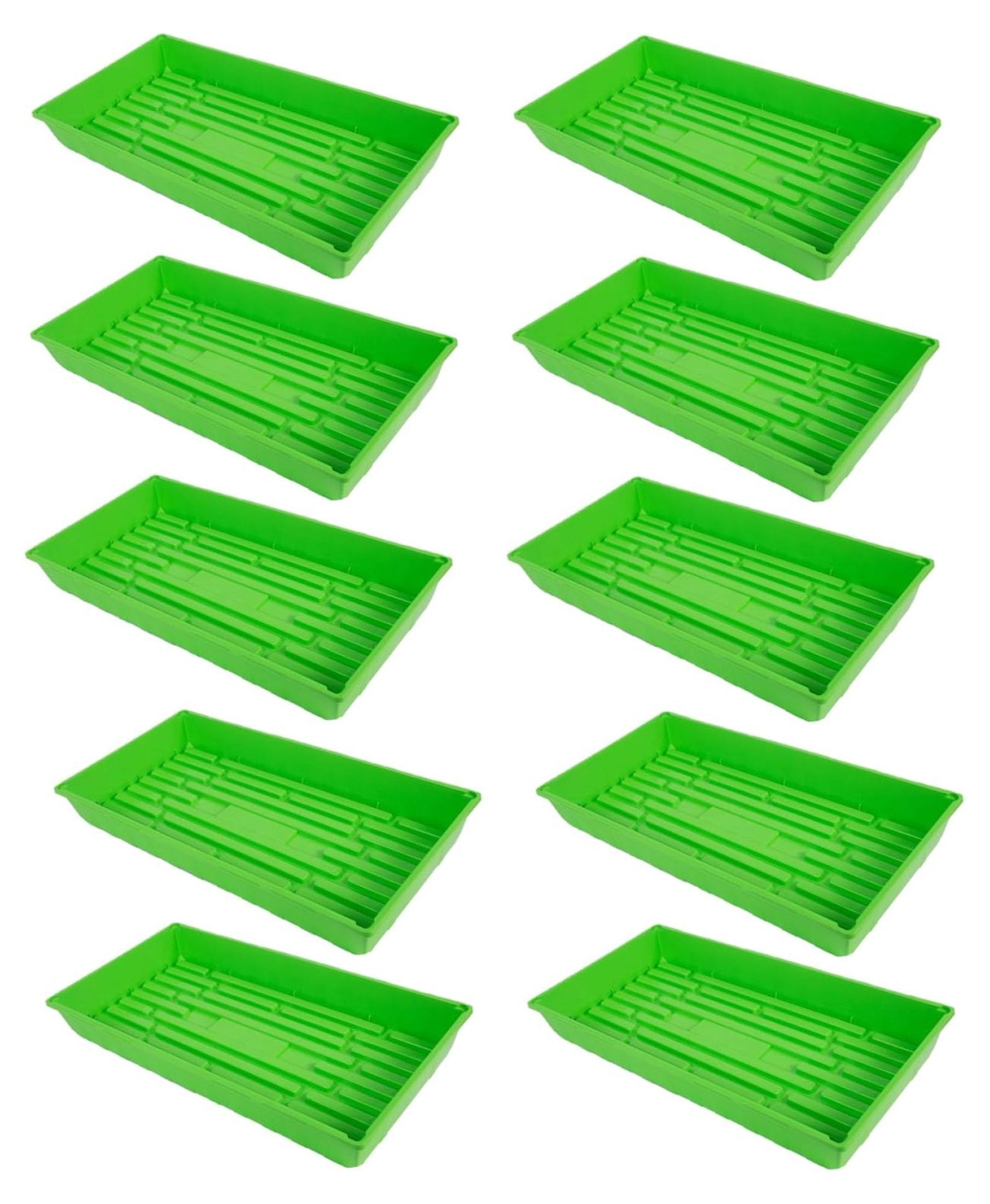 10” x 20” Plastic Seed Starting Tray, Green, 2.5” (Pack of 10) - No ...