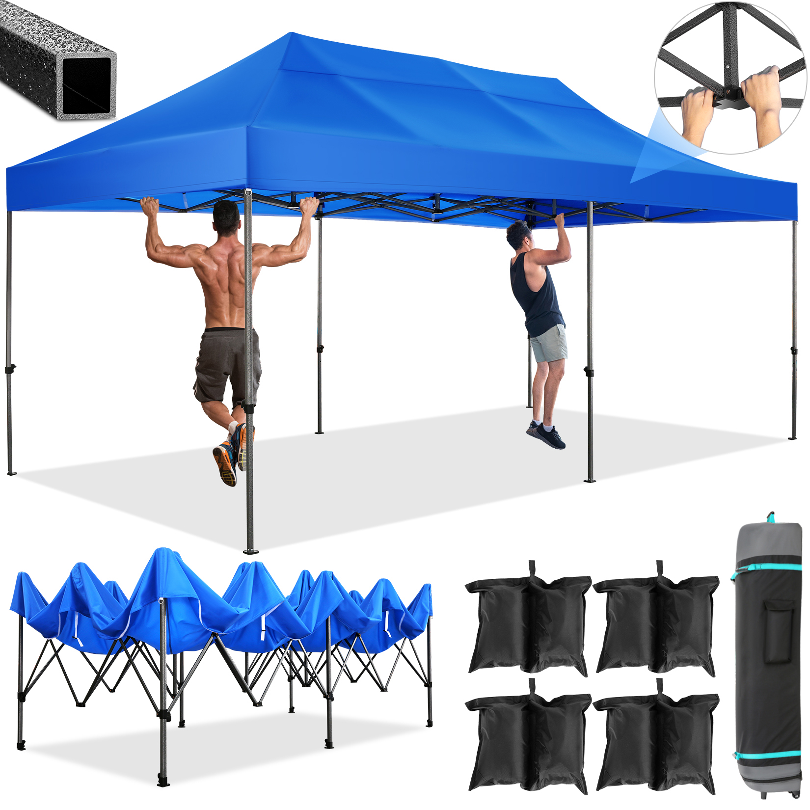 DELTA Canopies 20'x20' PE Waterproof Party Tent Wedding Canopy Shelter ...