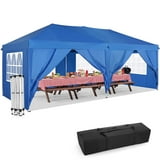 Impact Canopy Carnival Booth Kit 120" x 120" Blue and White Stripes Pop ...