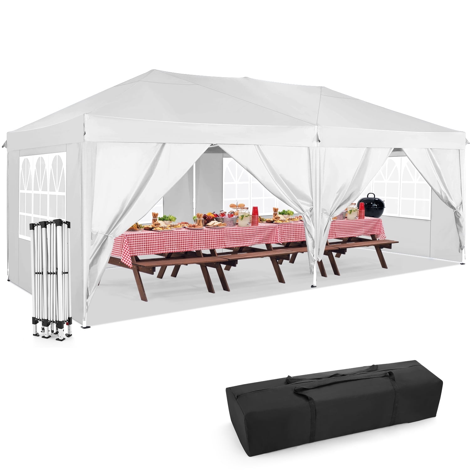 10' x 20' Pop up Canopy Instant Heavy Duty Tent Outdoor Market Canopy ...