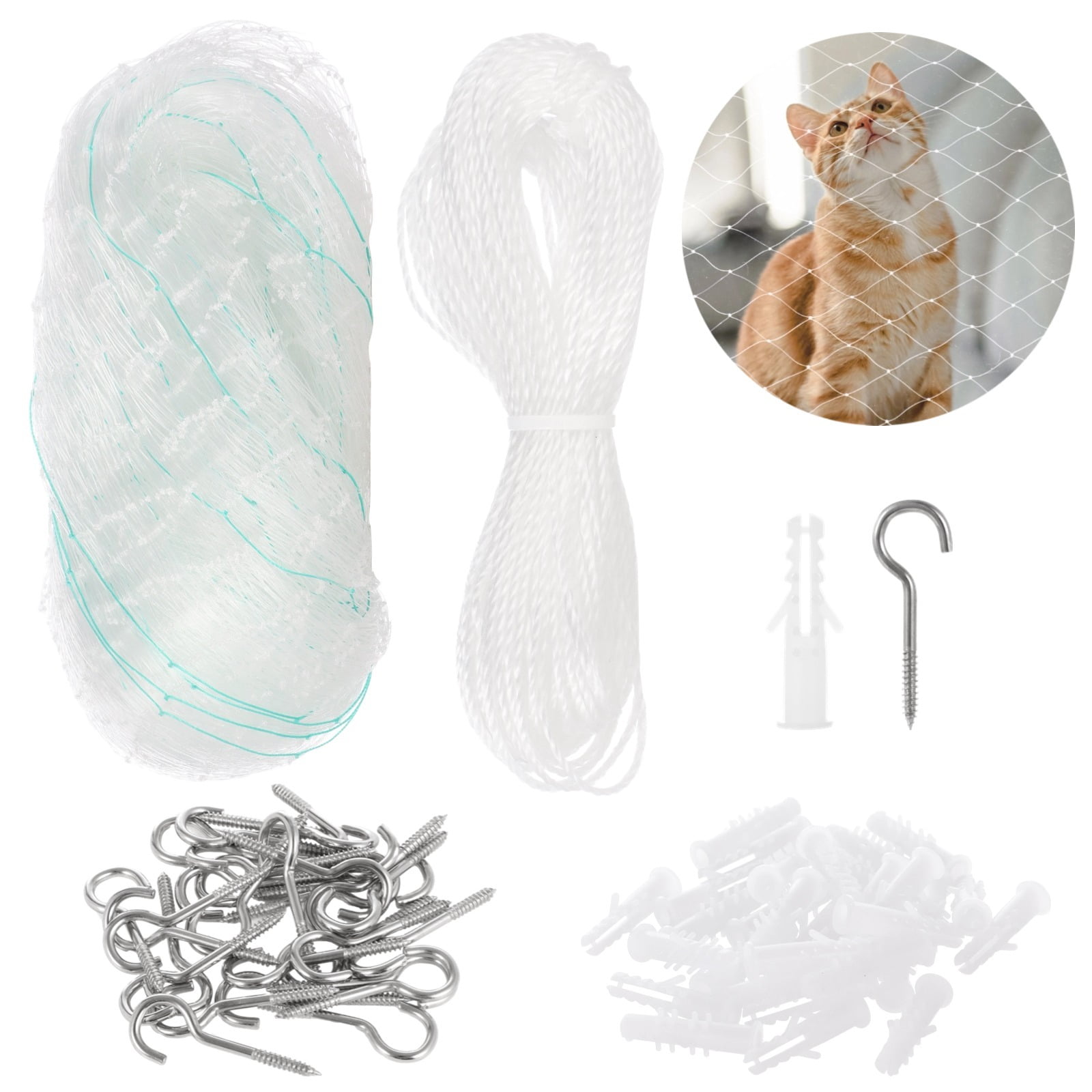 10 x 20Ft Balcony Netting for Cat Pets, Nylon Anti Bird Netting, Anti ...