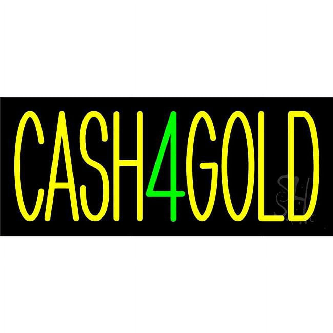 10 x 24 in. Cash 4 Gold 1 Neon Sign - Yellow & Green - Walmart.com