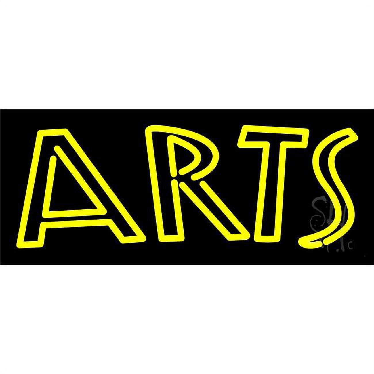 10 x 24 in. Double Storke Arts Neon Sign - Yellow - Walmart.com