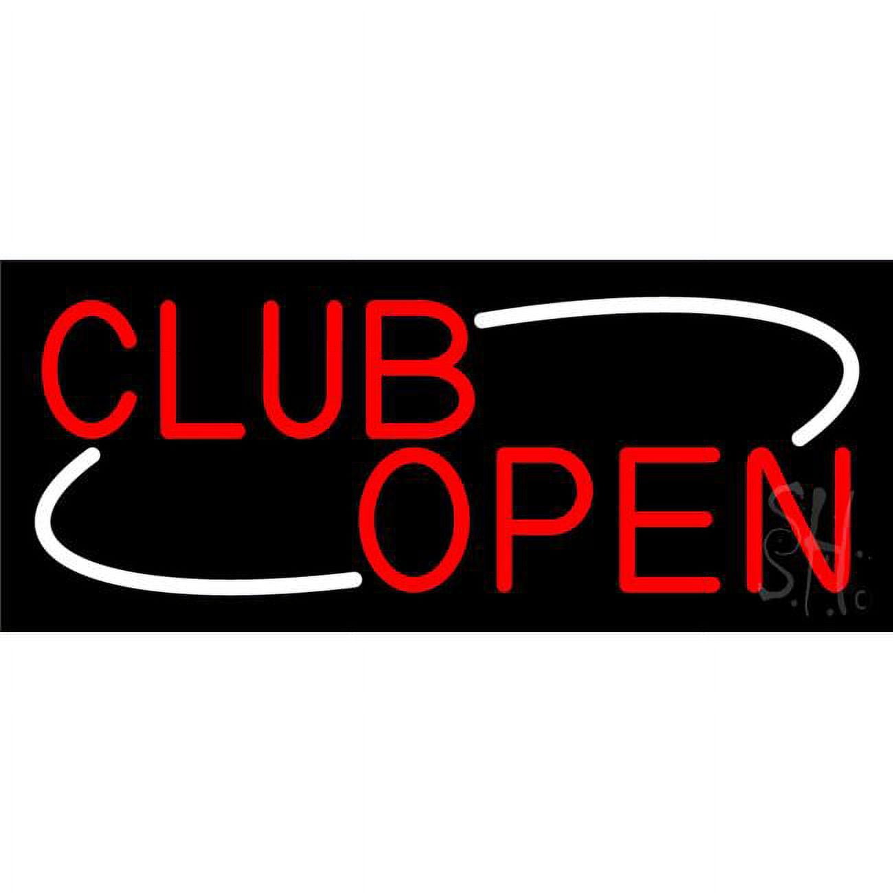 10 x 24 in. Red Club Open Neon Sign - Red & White - Walmart.com