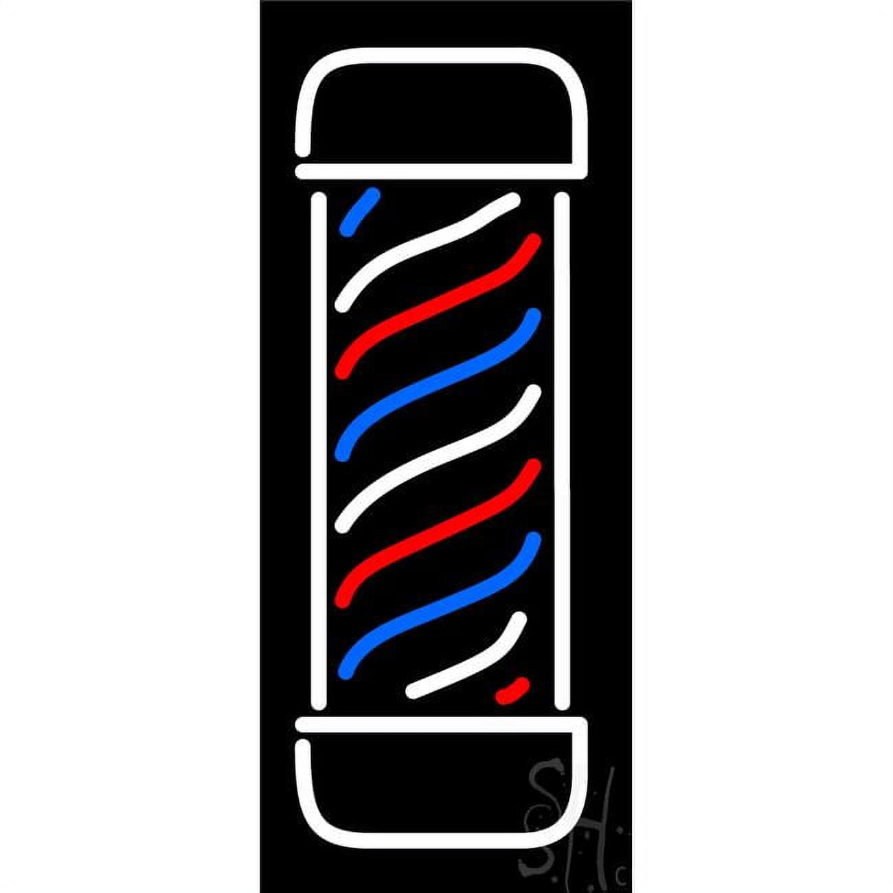 10 x 24 in. Vertical Barber Pole Neon Sign - Red, White & Blue ...