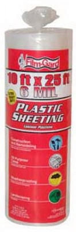10' x 25' 6 Mil Clear Polyethylene Sheeting Consumer Roll, Each ...