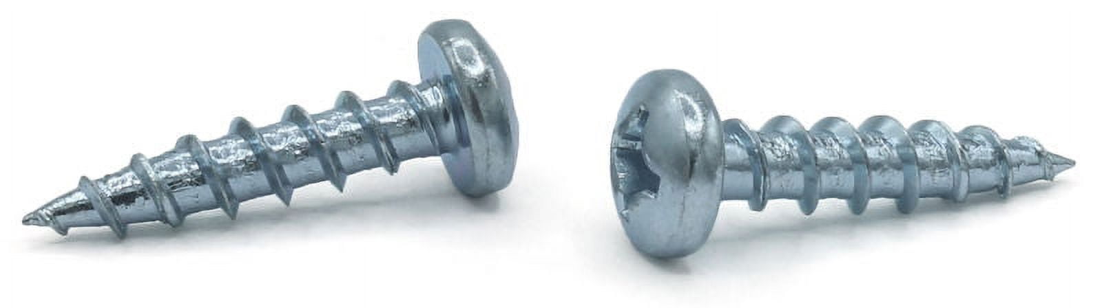 #10 x 3/4" Deep Thread Wood Screws / Phillips / Pan Head / Steel ...