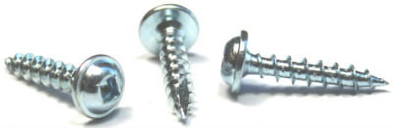 #10 x 3/4" Deep Thread Wood Screws / Square / Round Washer Head / Steel ...