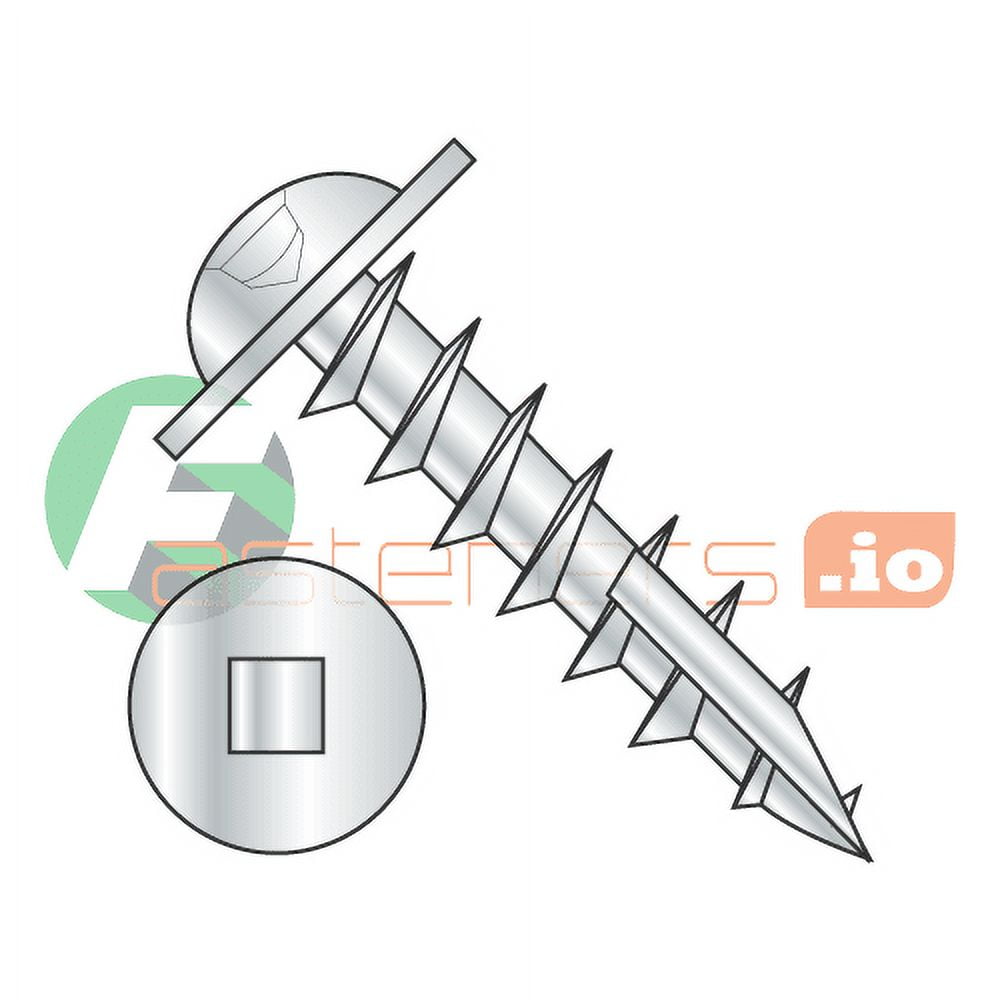 #10 x 3/4" Deep Thread Wood Screws / Square / Round Washer Head / Type ...