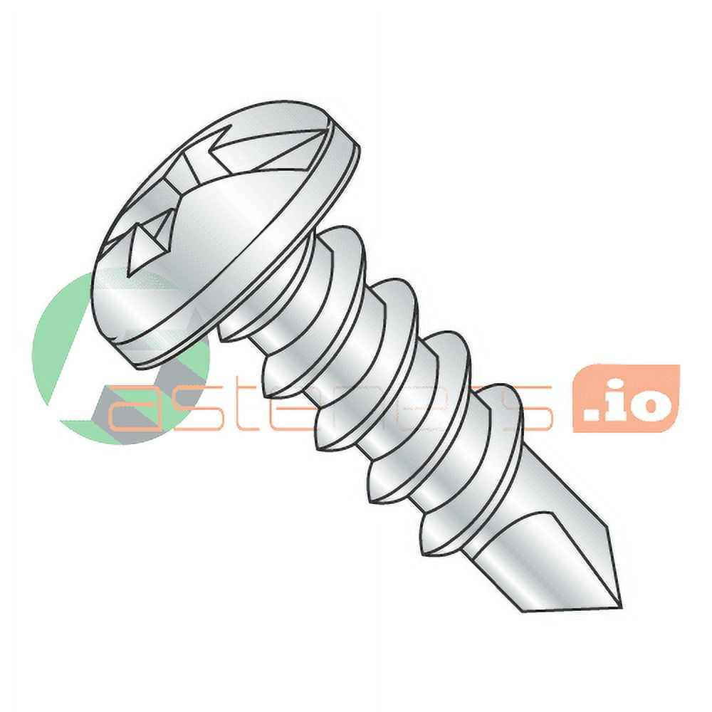 #10 x 3/4" Self-Drilling Screws / Combo / Pan Head / Steel / Zinc / #3 ...