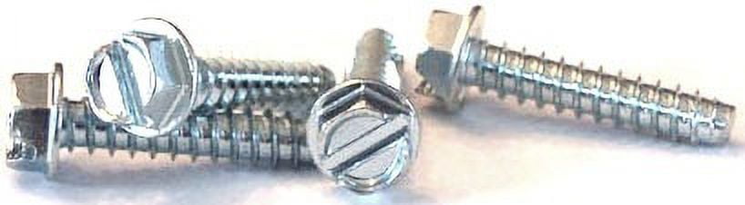 #10 x 3/4" Type B Self-Tapping Screws / Slotted / Hex Washer Head ...