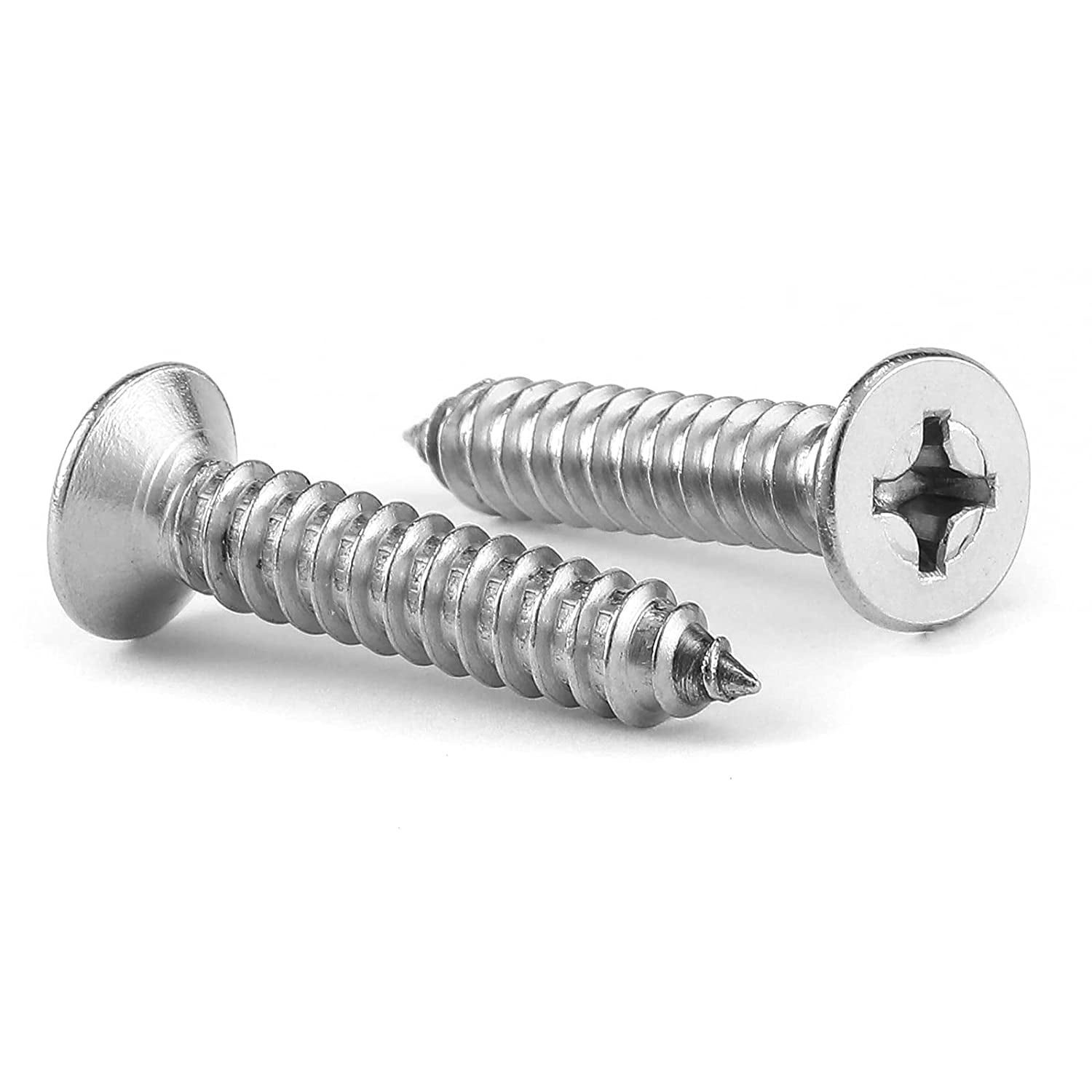 #10 x 3/4" Wood Screw 100Pcs 18-8 (304) Stainless Steel Screws Flat ...