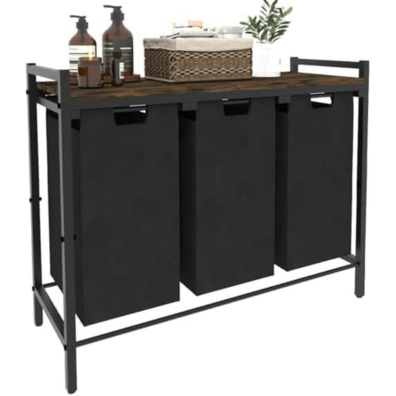 10 x 3 Gal Large Laundry Hamper with 3 Pull-Out & Removable Sorter Bags ...