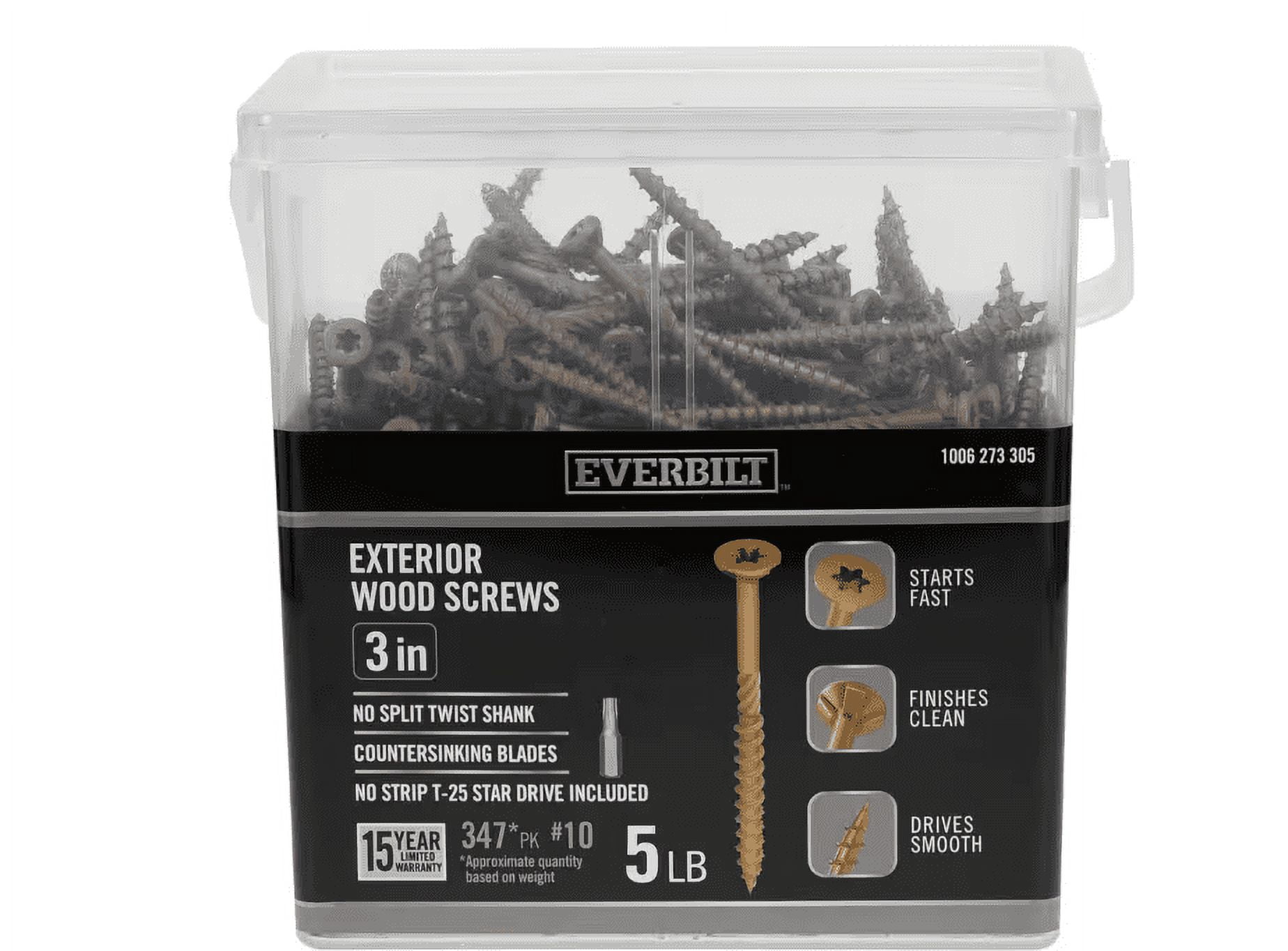#10 x 3 in. Star Drive Flat Head Exterior Wood Screws 5 lbs.-Box (347 ...