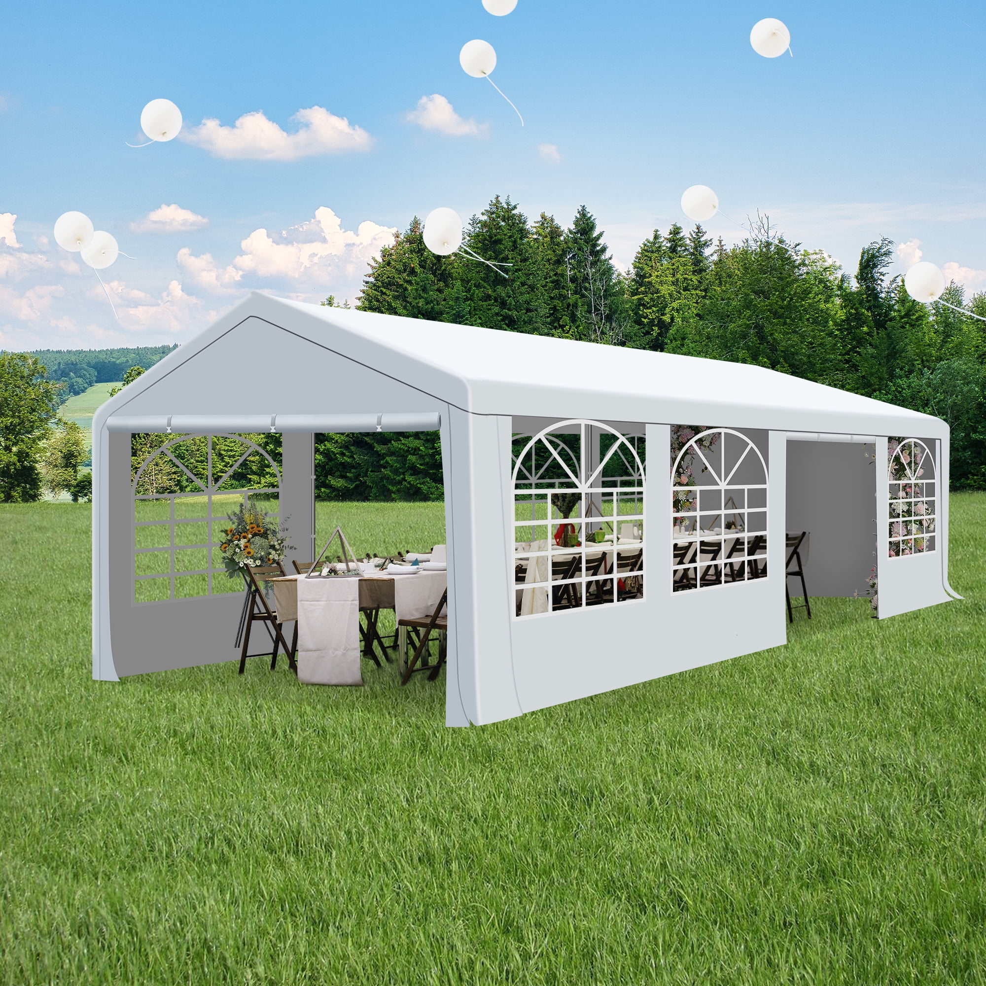 10' x 30' Party Tent Heavy Duty, Wedding Tent with Removable Sidewalls ...