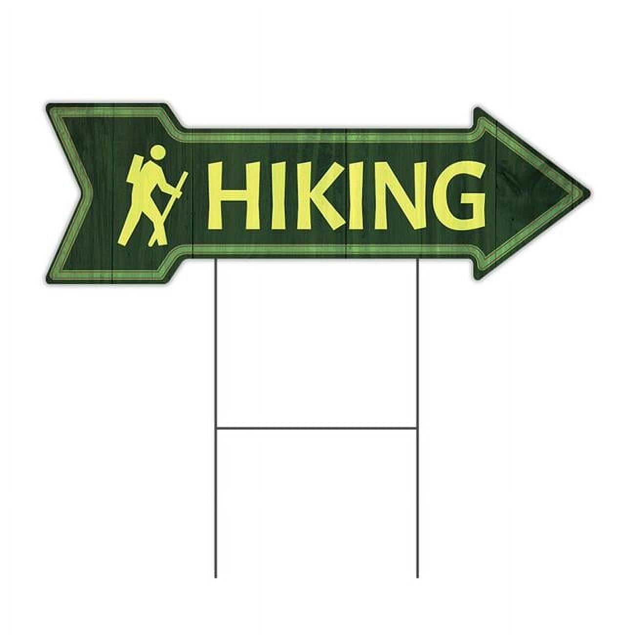 10 x 30 in. Corrugated Plastic Double Sided Arrow Sign - Hiking ...