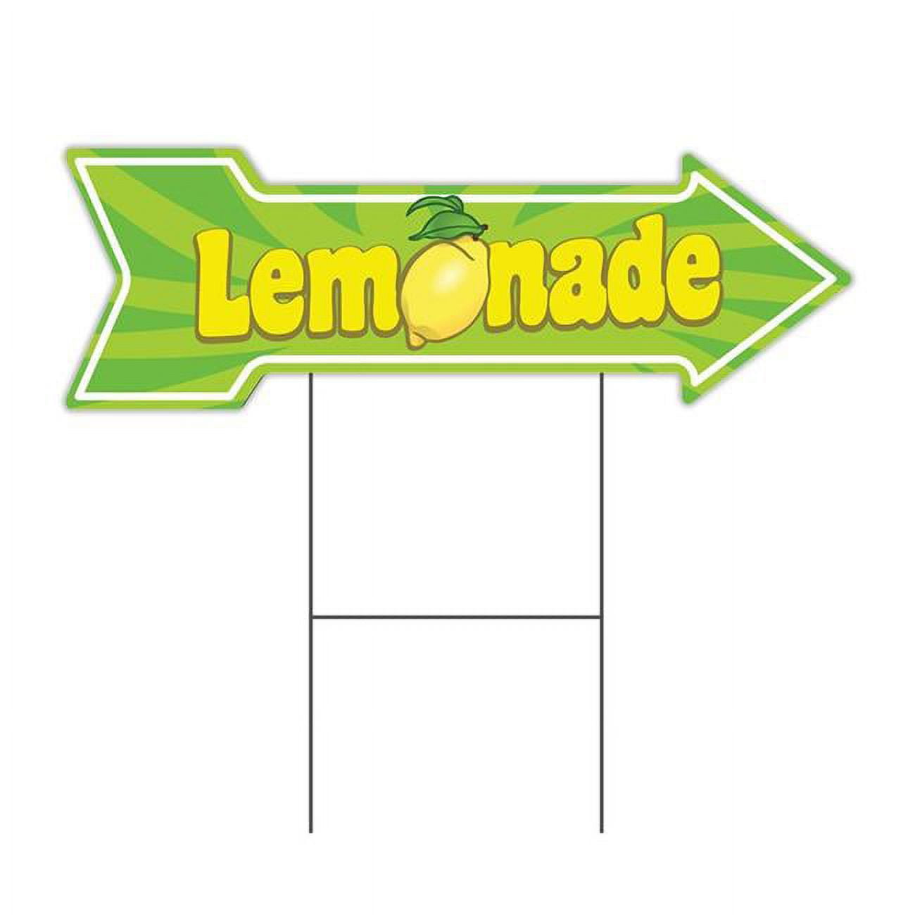 10 x 30 in. Corrugated Plastic Double Sided Arrow Sign - Lemonade ...