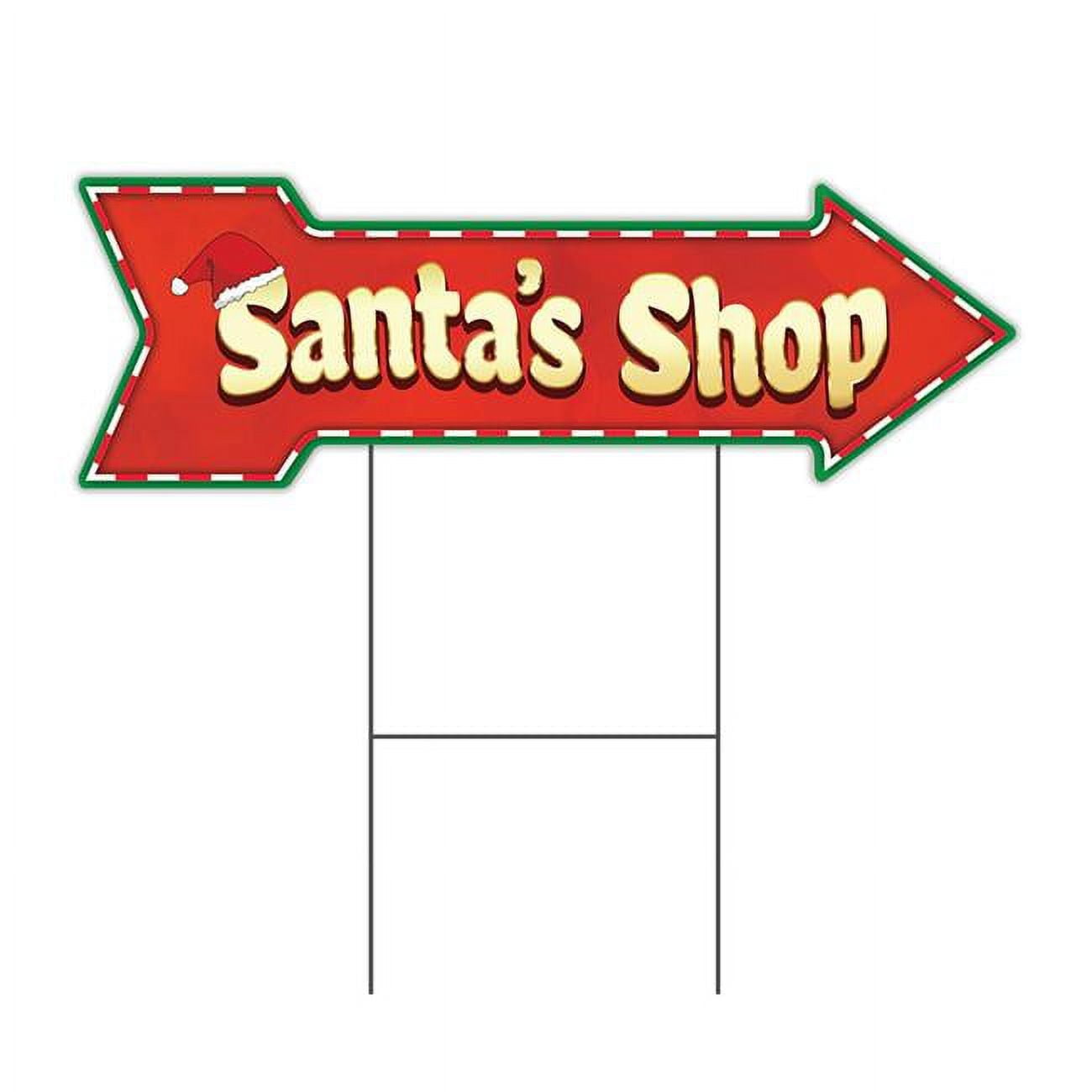 10 x 30 in. Corrugated Plastic Double Sided Arrow Sign - Santas Shop ...