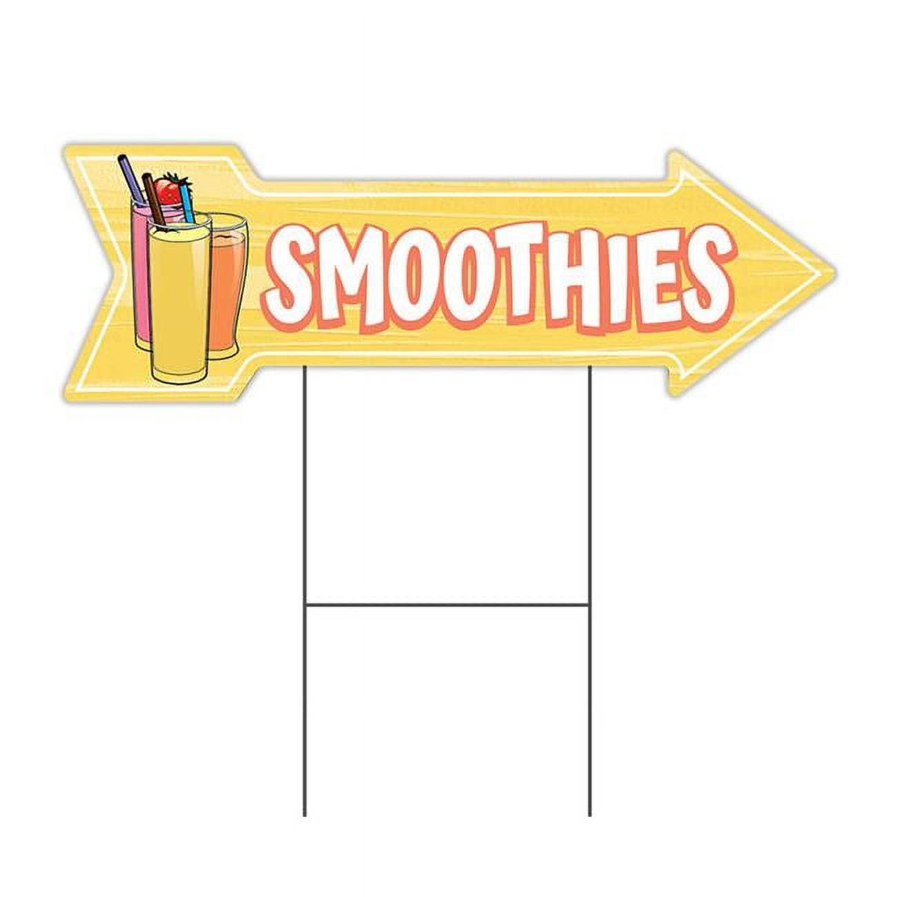 10 x 30 in. Corrugated Plastic Double Sided Arrow Sign - Smoothies ...