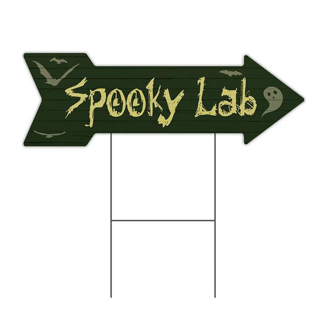 10 x 30 in. Corrugated Plastic Double Sided Arrow Sign - Spooky Lab ...