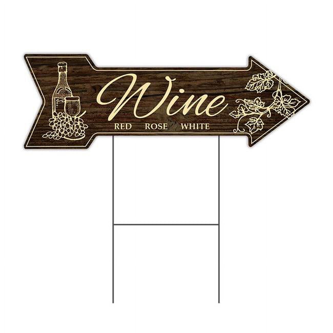 10 x 30 in. Corrugated Plastic Double Sided Arrow Sign - Wine - Walmart.com