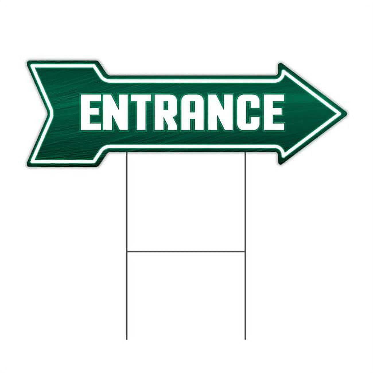 10 x 30 in. Corrugated Plastic Single Sided Arrow Sign - Entrance ...