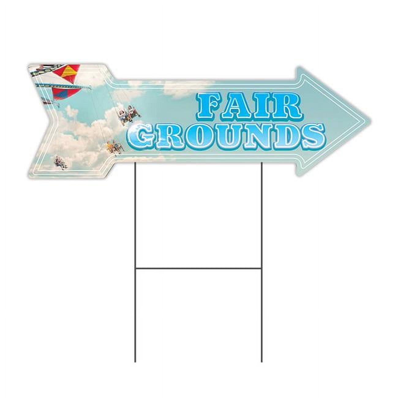 10 x 30 in. Corrugated Plastic Single Sided Arrow Sign - Fair Grounds ...