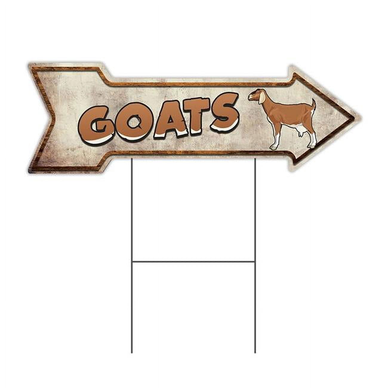 10 x 30 in. Corrugated Plastic Single Sided Arrow Sign - Goats ...