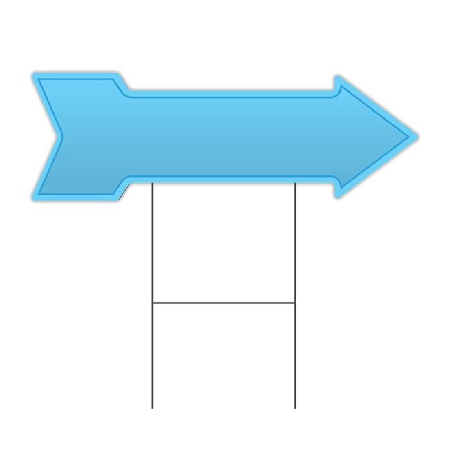 10 x 30 in. Corrugated Plastic Single Sided Arrow Sign - Light Blue ...