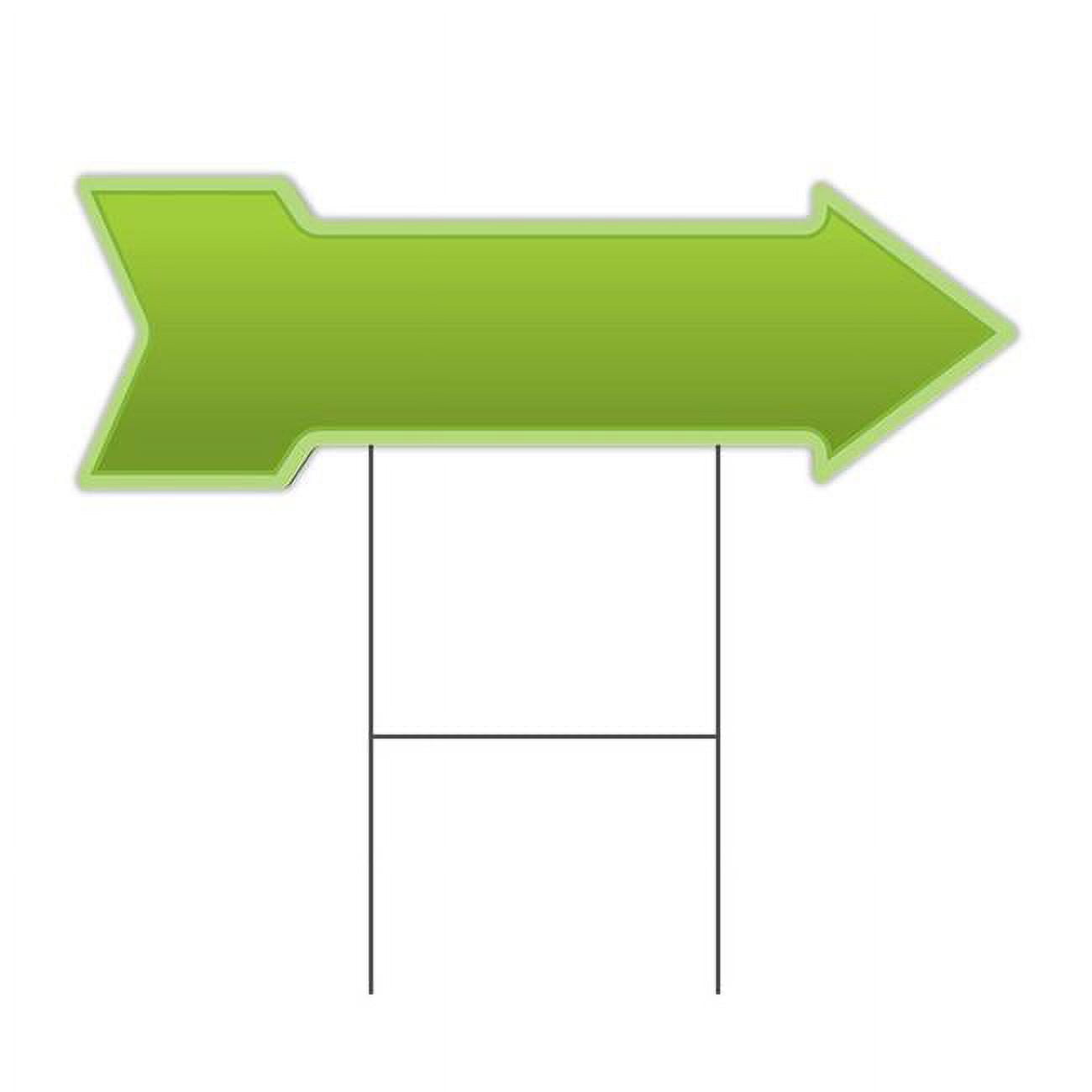 10 x 30 in. Corrugated Plastic Single Sided Arrow Sign - Lime Green ...