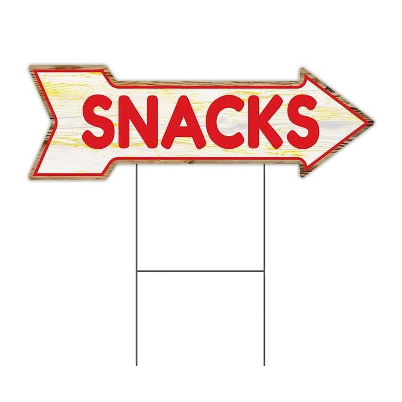 10 x 30 in. Corrugated Plastic Single Sided Arrow Sign - Snacks ...