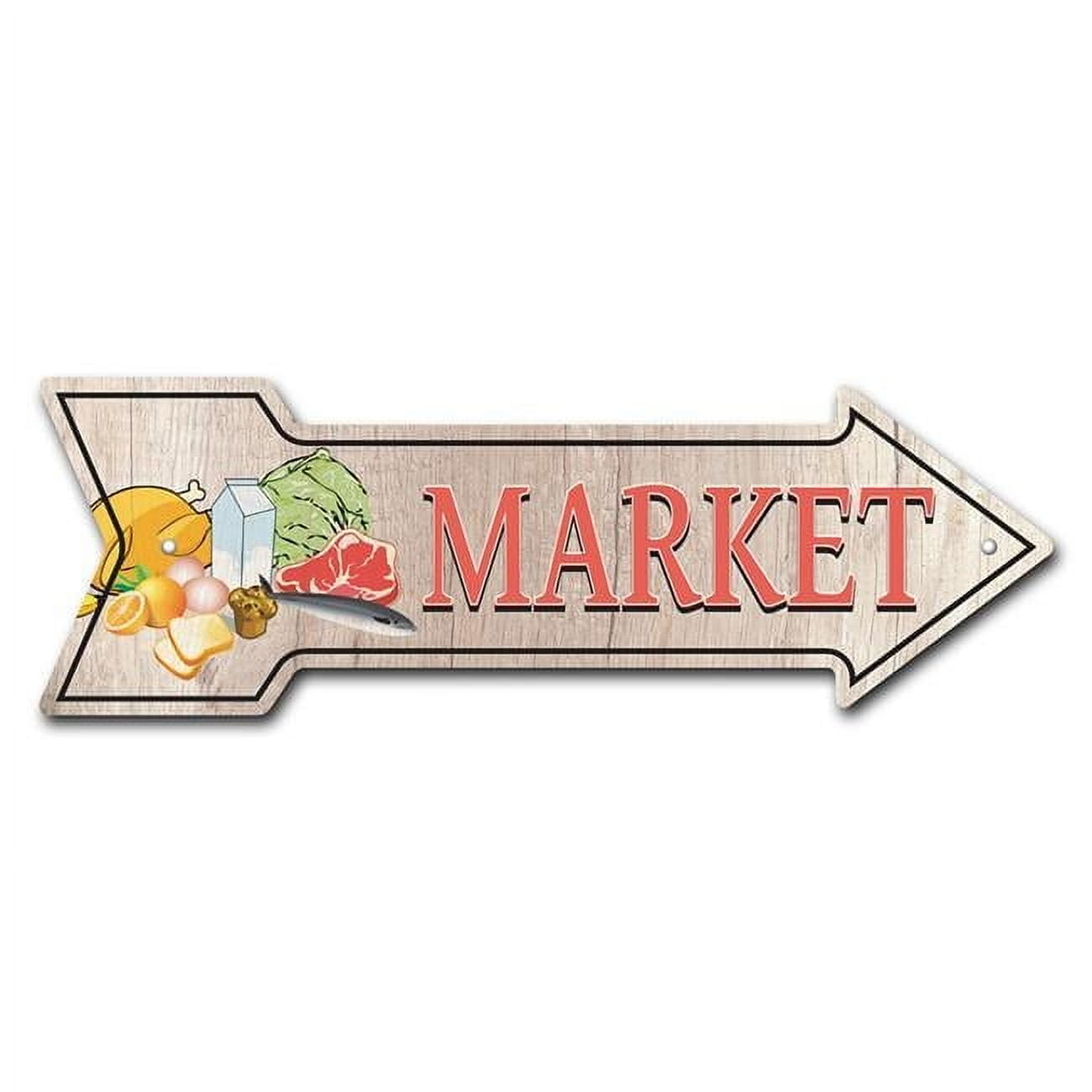 10 x 30 in. Wide Market 2 Arrow Sign - Walmart.com