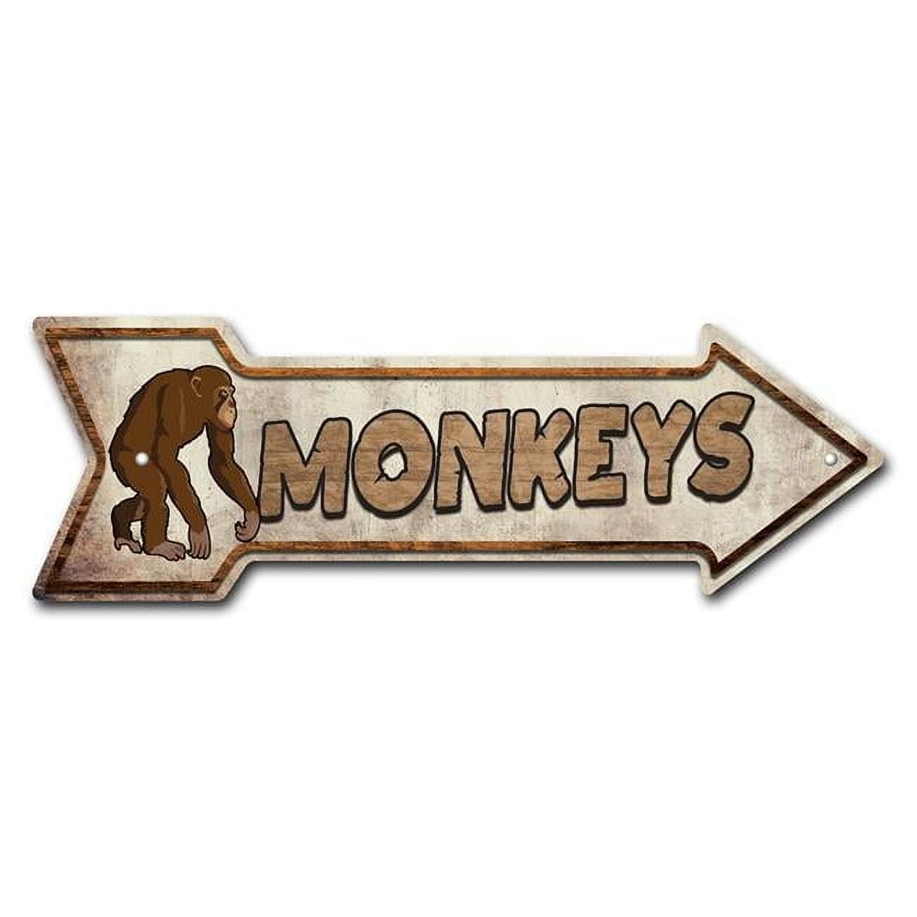 10 x 30 in. Wide Monkeys Arrow Sign - Walmart.com