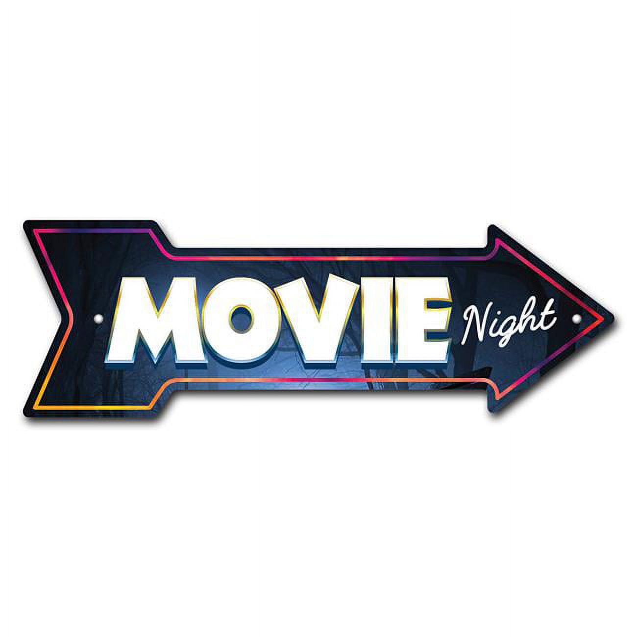 10 x 30 in. Wide Movie Night Arrow Sign - Walmart.com