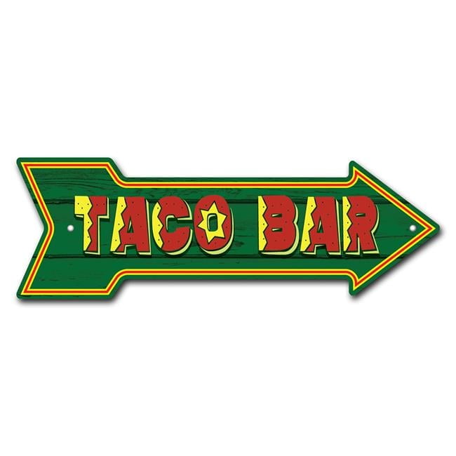 10 x 30 in. Wide Taco Bar Arrow Sign - Walmart.com