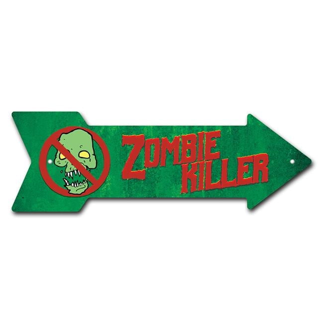 10 x 30 in. Wide Zombie Killer Arrow Sign - Walmart.com