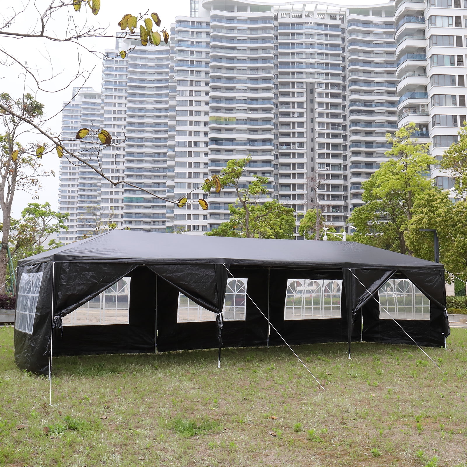 10 x 30ft Outdoor Canopy Tent with 8 Sidewalls, Waterproof Canopy Ez ...