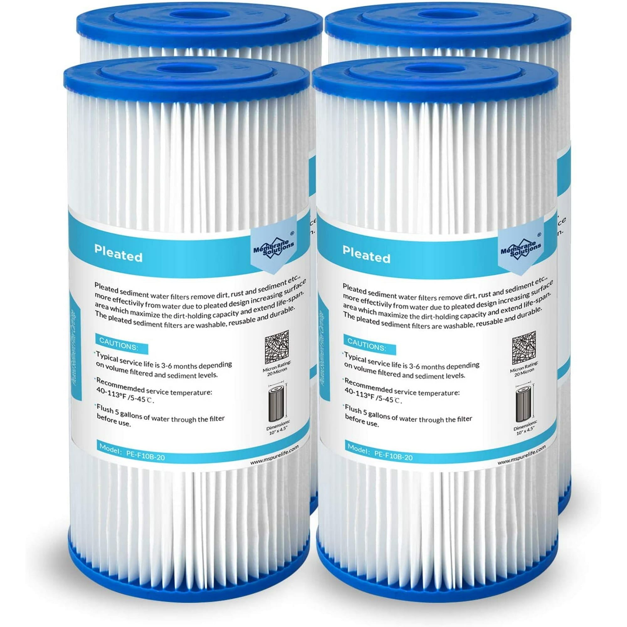 Pleated Sediment Water Filter, Membrane Solutions Whole House ...