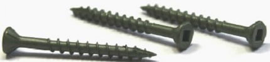 #10 x 4" Deck Screws / Square / Flat Head / Steel / Green Ceramic ...