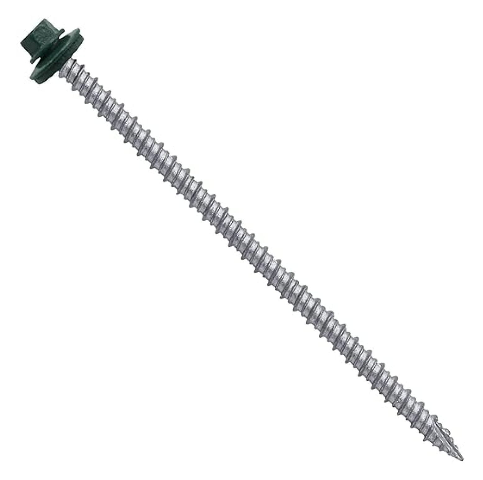 10 x 4 Green Metal Roofing Screws - Hex Washer Head- Self-Starting ...
