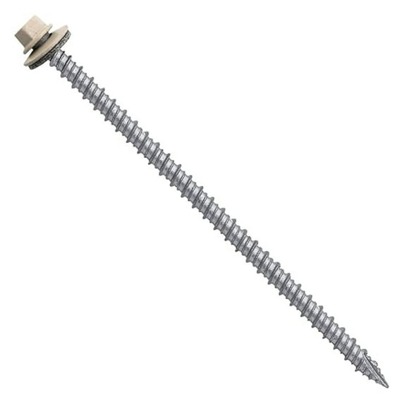 10 x 4 Light Stone Metal Roofing Screws - Hex Washer Head- Self ...