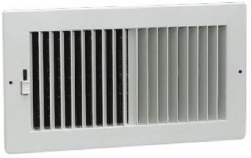 10" x 4" White 2 Way Sidewall Register Adjustable Damper, Each ...