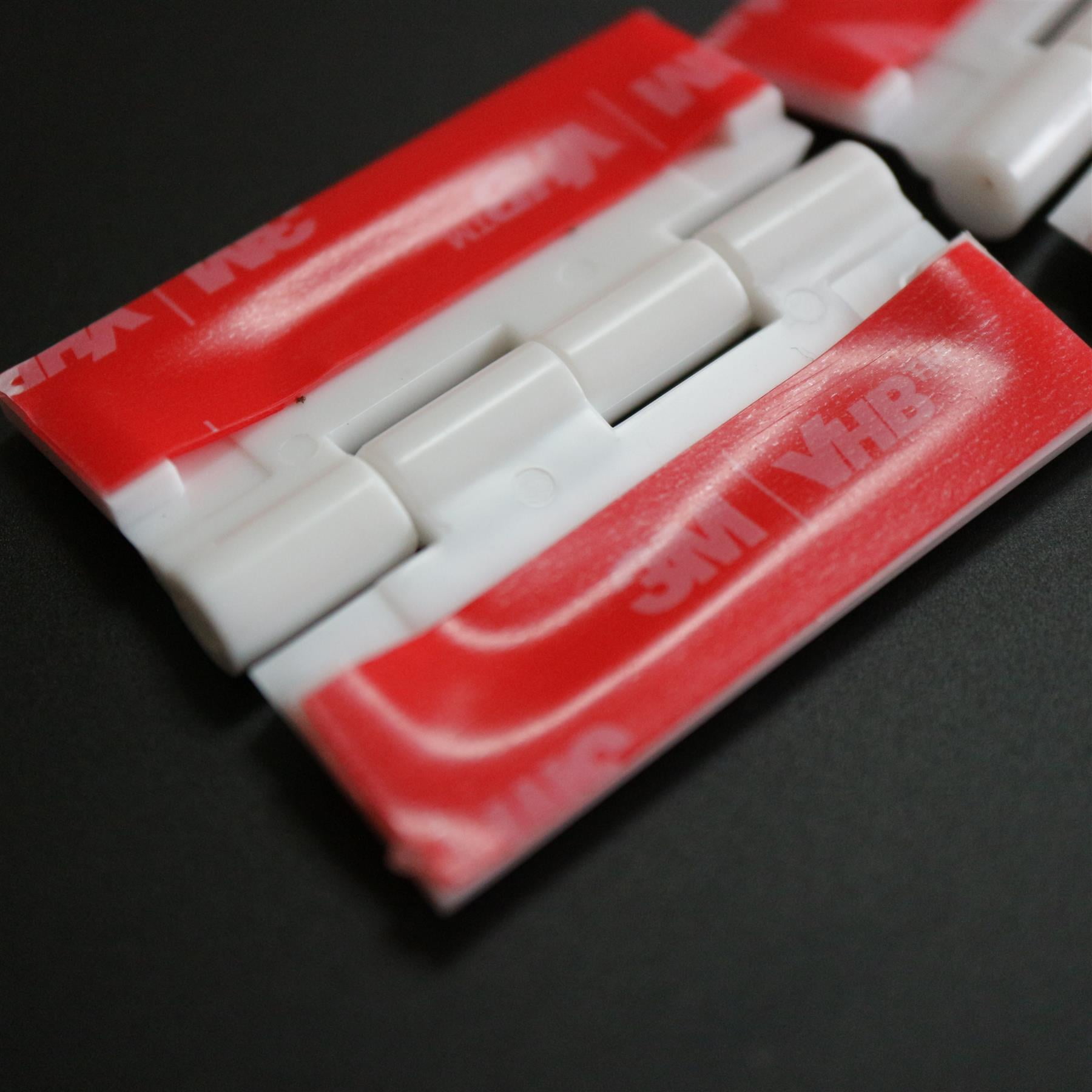 10 x 45mm White Acrylic Hinges. No glue required, Self Adhesive. White ...