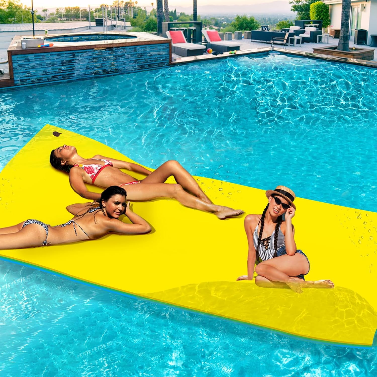 10' x 5' Floating Mat for Lake - Lily Pad Floating Mat for Lake - 3-Layer Tear-Resistant XPE ...